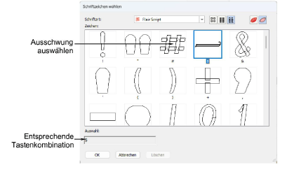 Um Flair Script-Schriftzüge hinzuzufügen