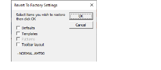 Revert to factory settings